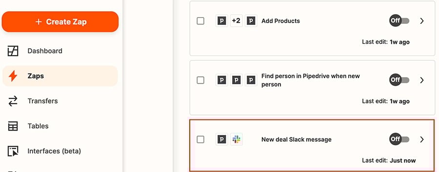 Zapier: Get notifications in Slack of new Pipedrive deals - Knowledge Base | Pipedrive